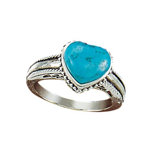 Sterling & Turquoise Heart Ring – PodunkAnnies
