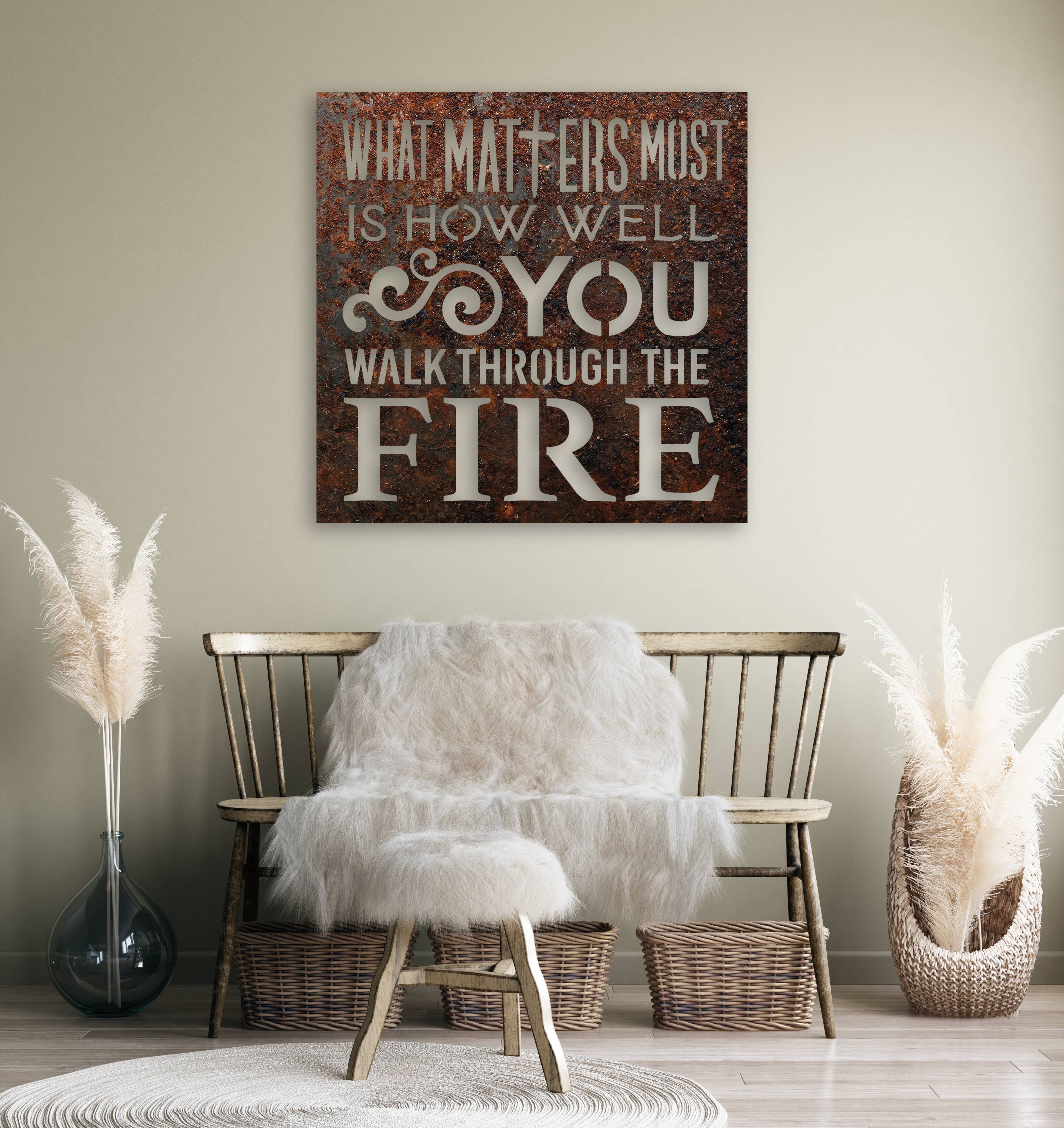 Rustic Handmade Metal Sign: What Matters Most – PodunkAnnies