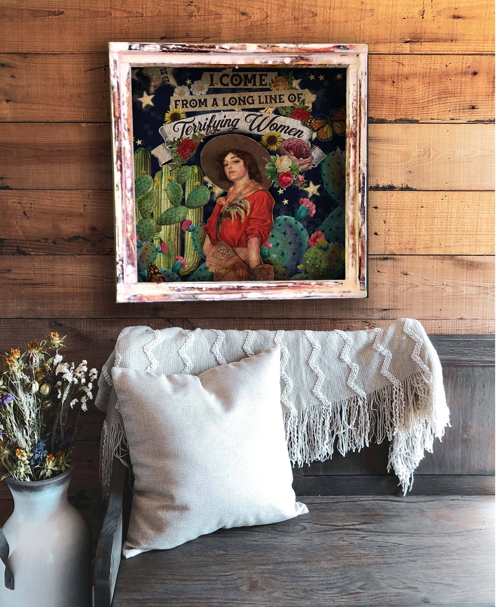 I Come from a Long Line of Terrifying Women Square Artwork – PodunkAnnies